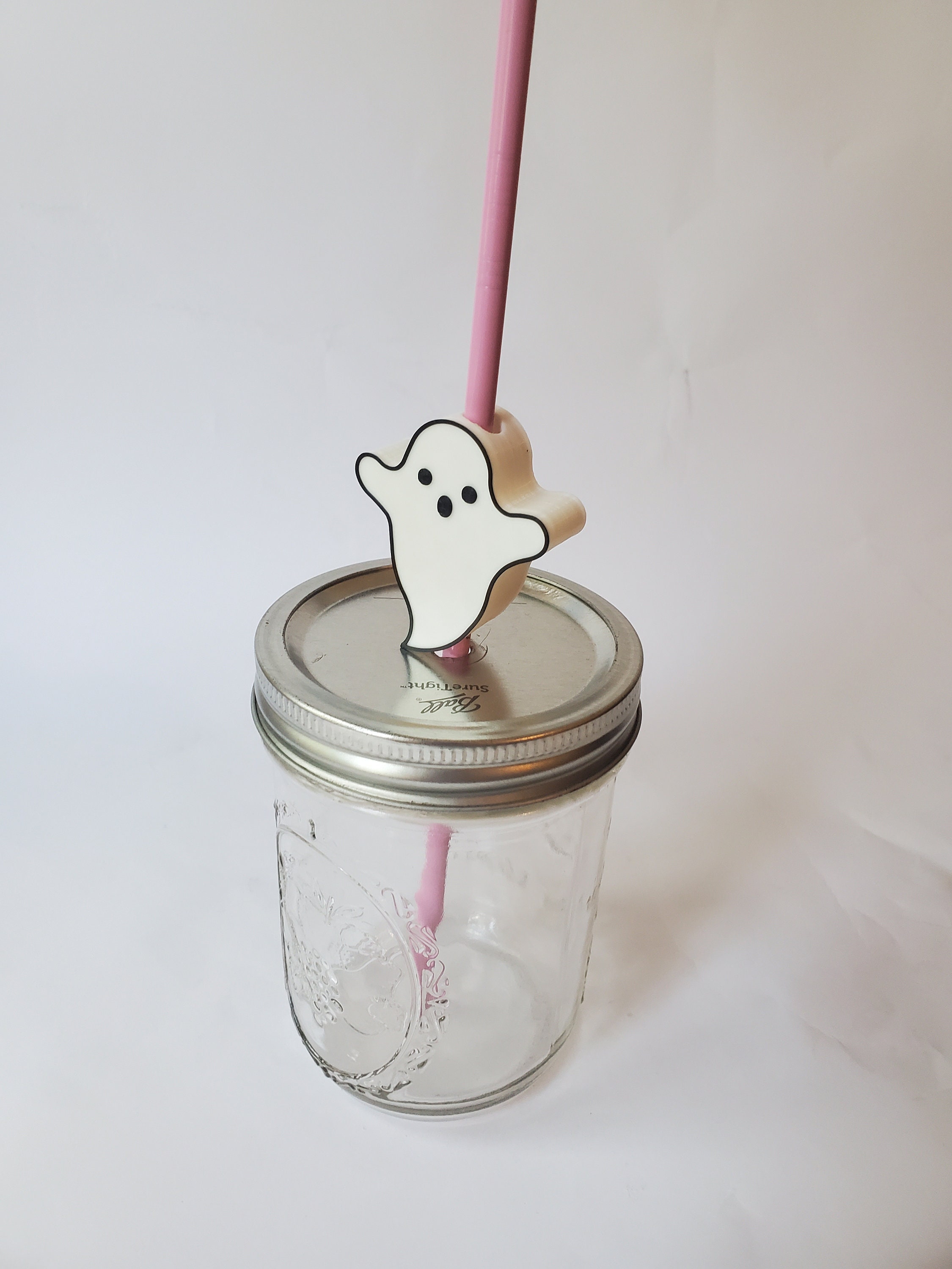 Spooky Ghost Straw Topper Straw Buddy Dual Color | Etsy