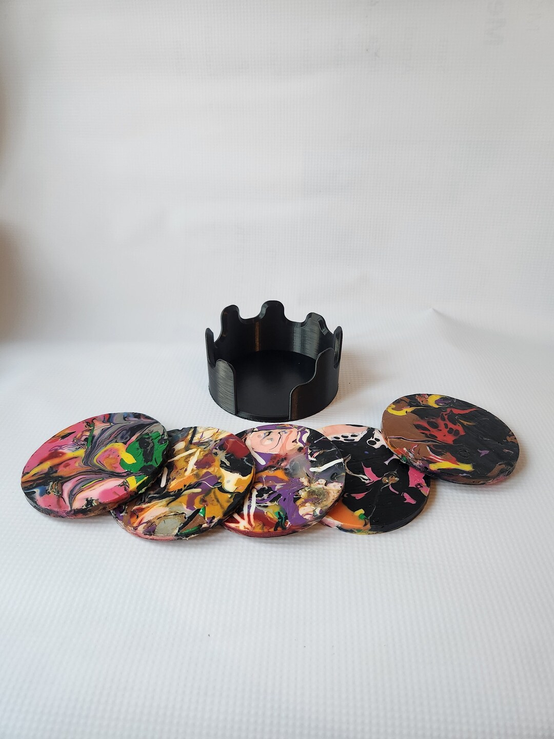 Recycled/upcycled Plastic Drink Coaster Set Set of 5 - Etsy