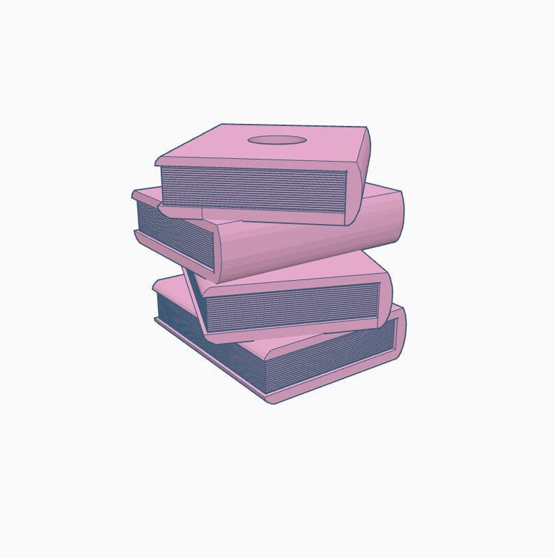 Book Stack Straw Topper STL File for 3D Printing - Etsy