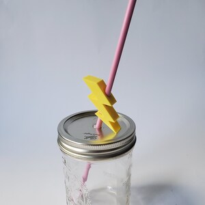 Lightning Bolt Straw Topper Straw Buddy -- Multiple Colors - Etsy