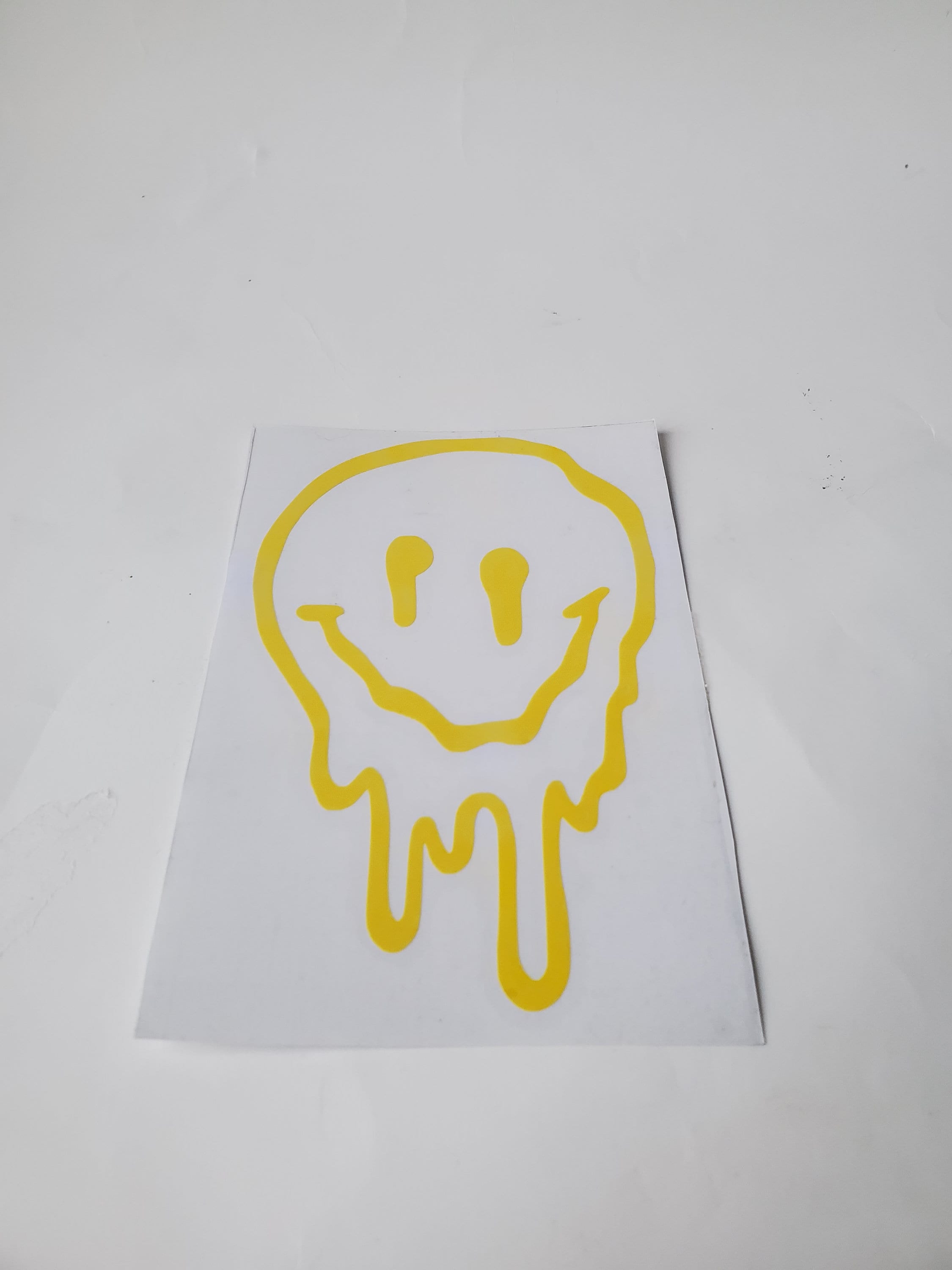 Drippy Smiley Face Vinyl Sticker Decal Multiple Colors - Etsy