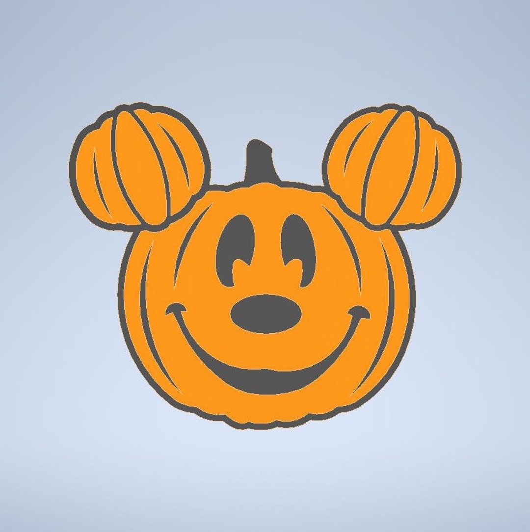 Mickey Mouse Ears Pumpkin Jack-o-lantern Straw Topper STL File for 3D ...
