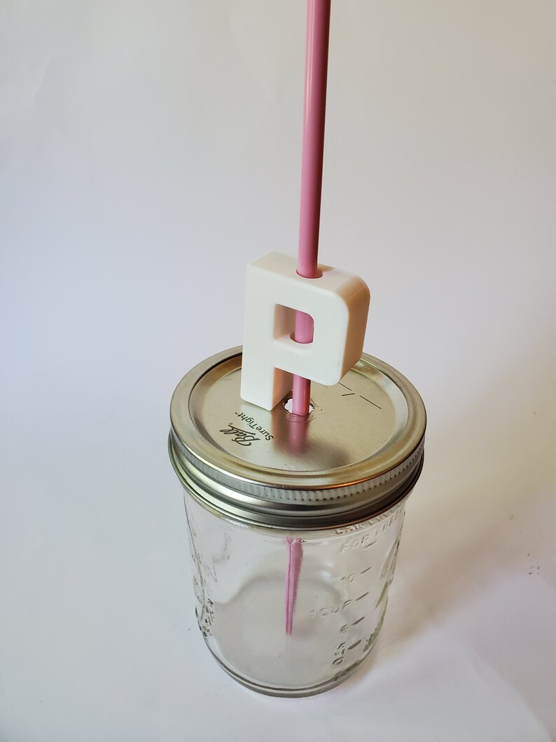 Letter Straw Topper Straw Buddy Alphabet Block Font-- Multiple Colors ...