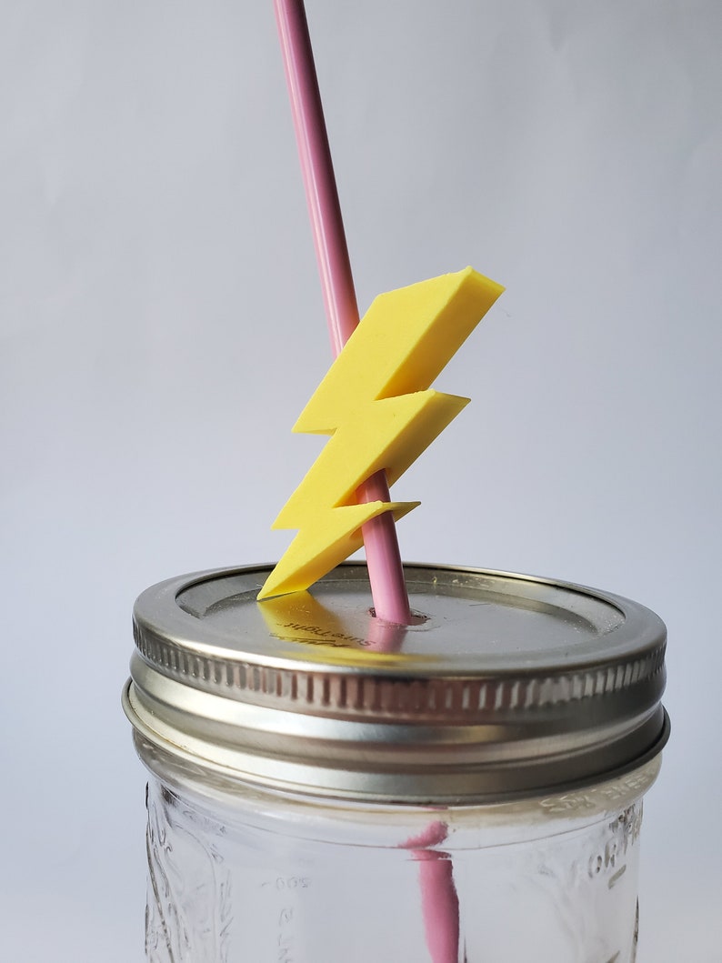 Lightning Bolt Straw Topper Straw Buddy Multiple Colors - Etsy