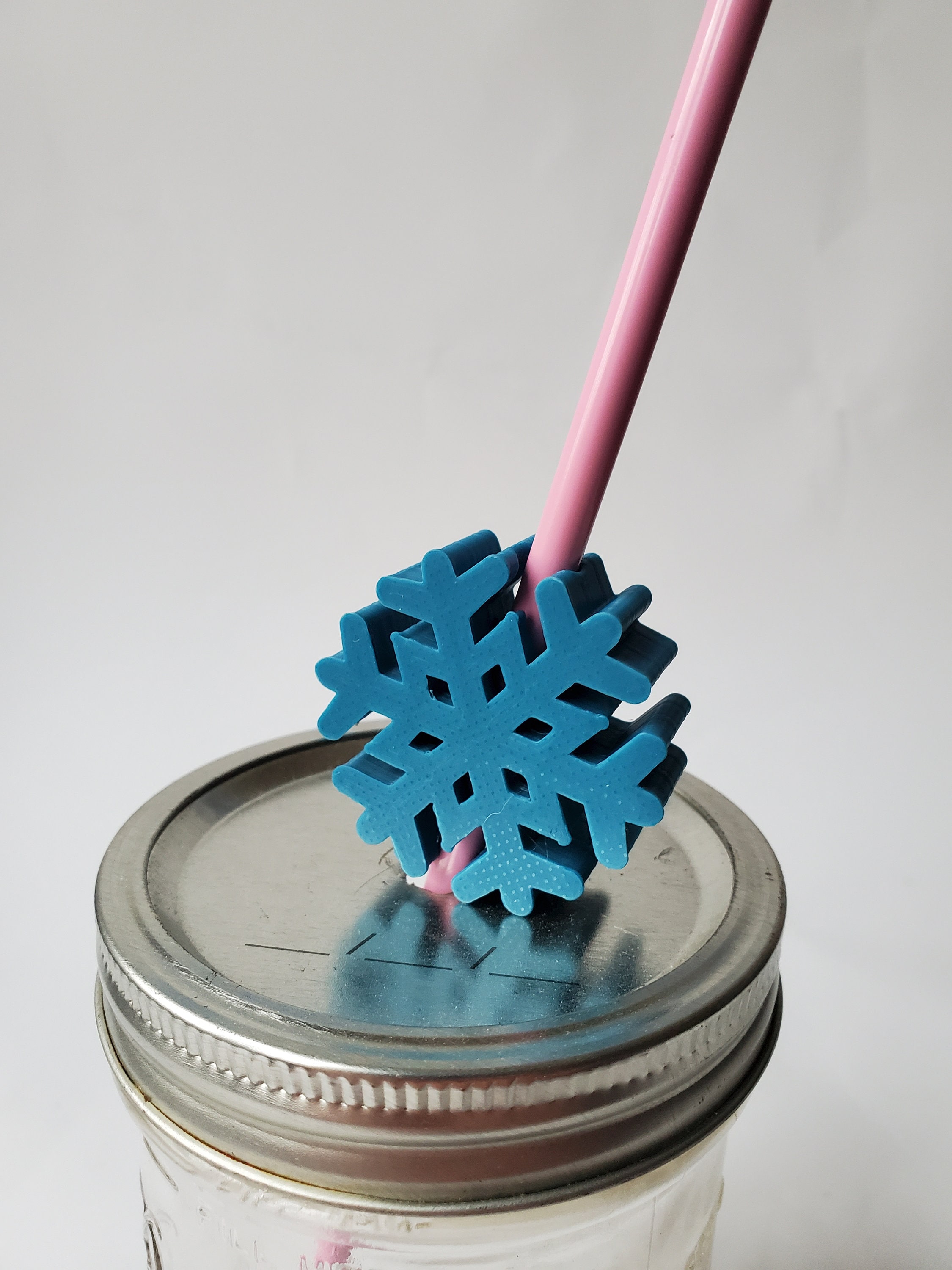 Snowflake Straw Topper Straw Buddy Multiple Colors - Etsy