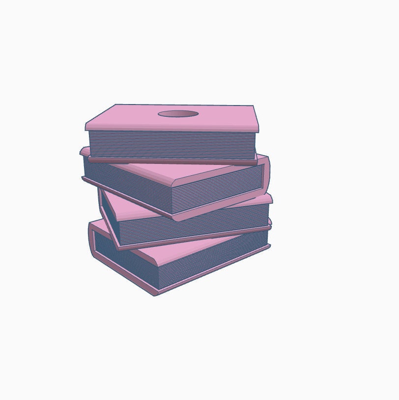 Book Stack Straw Topper STL File for 3D Printing - Etsy