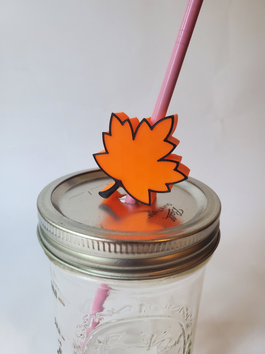 Fall Maple Leaf Straw Topper Straw Buddy -- Dual Color - Etsy