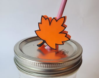 Teardrop Leaf Straw Topper Straw Buddy Dual Color - Etsy