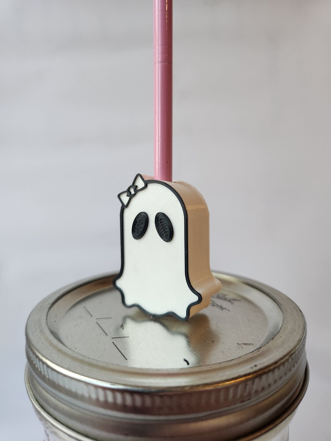 Mrs. Ghost Halloween Straw Topper Straw Buddy -- Dual Color - Etsy