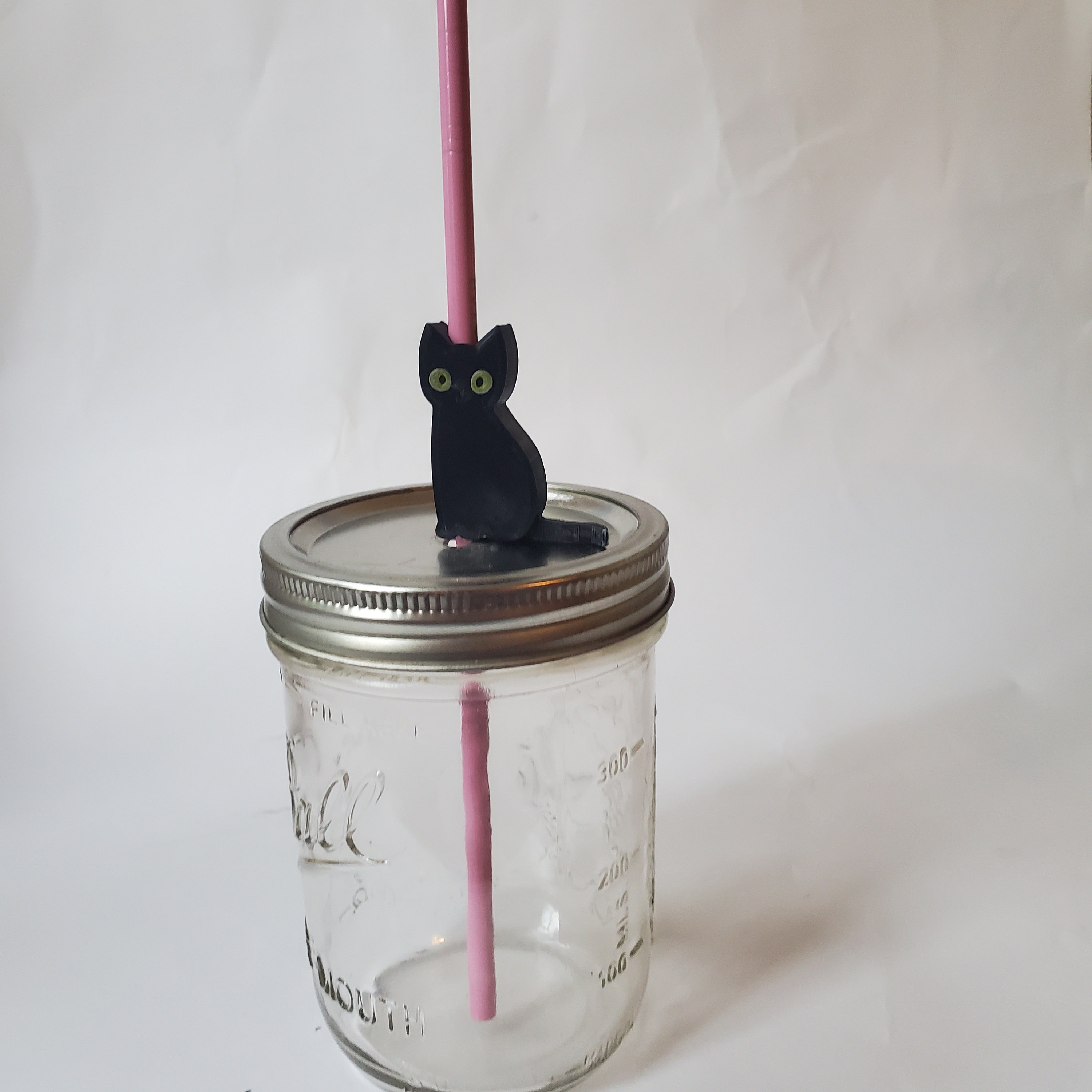 Black Cat Spooky Halloween Straw Topper Straw Buddy Dual - Etsy