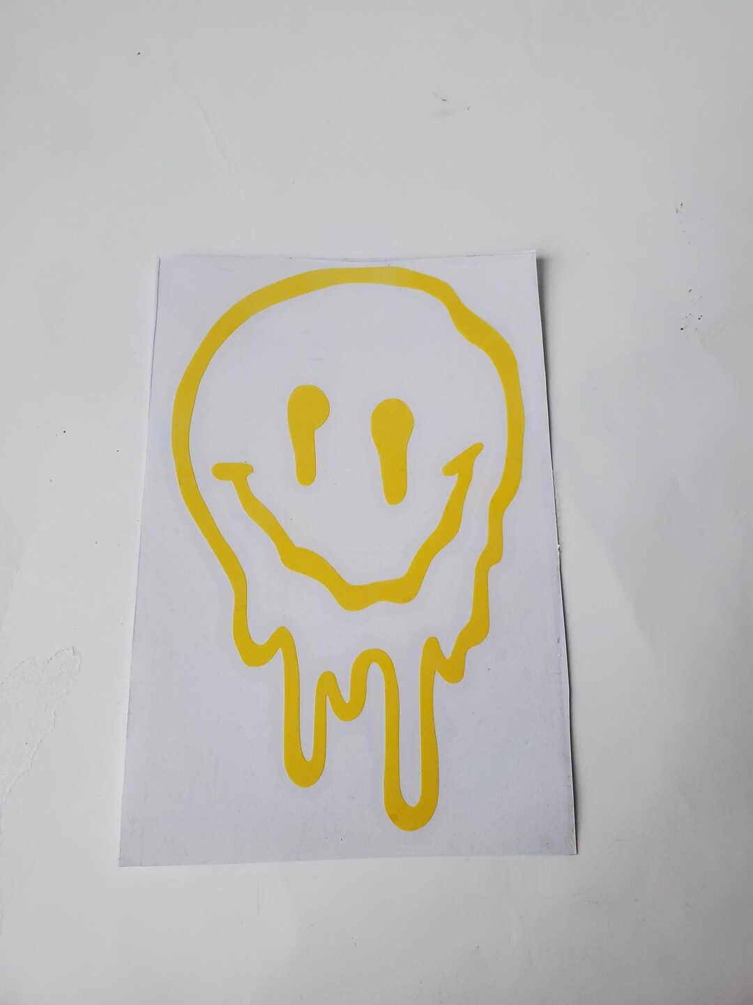 Drippy Smiley Face Vinyl Sticker Decal -- Multiple Colors - Etsy