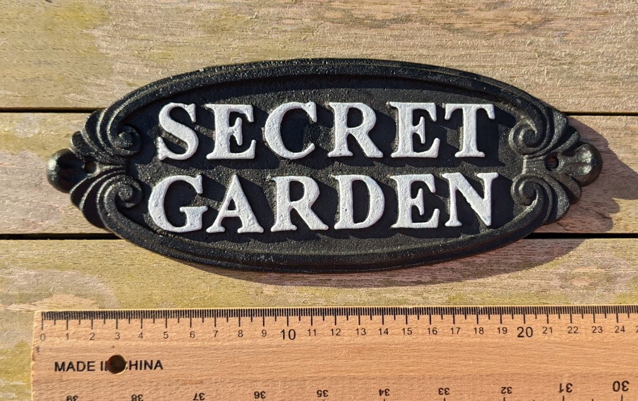 Cast Iron Sign Secret Garden Door Sign Wall Hanging | Etsy