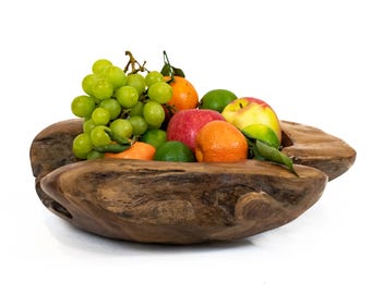Handcrafted Teak Root Wooden Bowl | Rustic Bowl | Sustainable Recycled ...