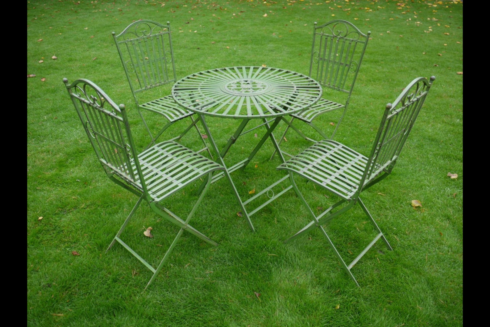 Patio Set Antique Green Garden Table and Chairs - Etsy UK