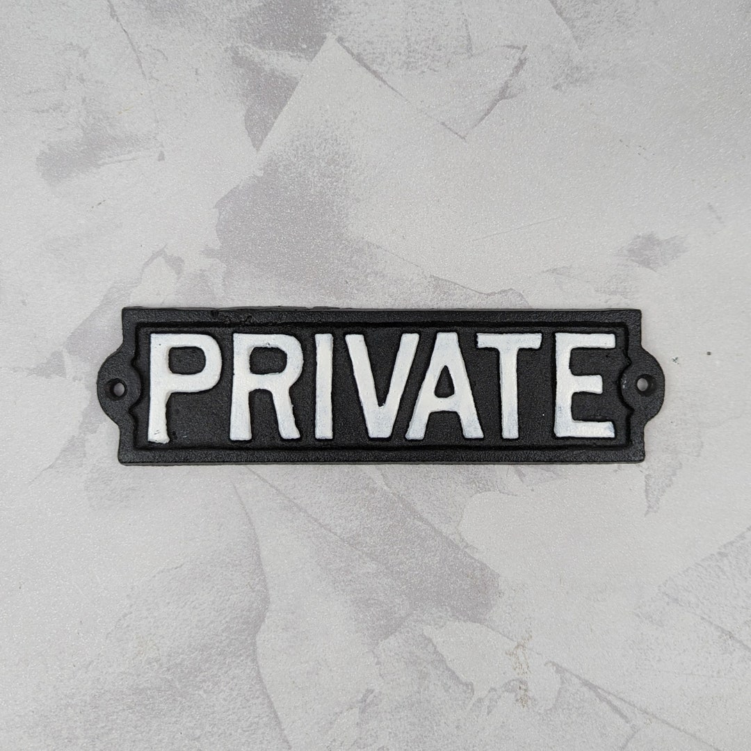Cast Iron Sign Private, Door Sign, Wall Hanging - Etsy UK