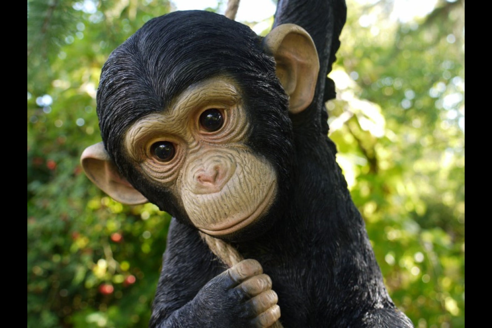 Chimp on a Rope Climbing Monkey Ornament Garden Decoration - Etsy UK