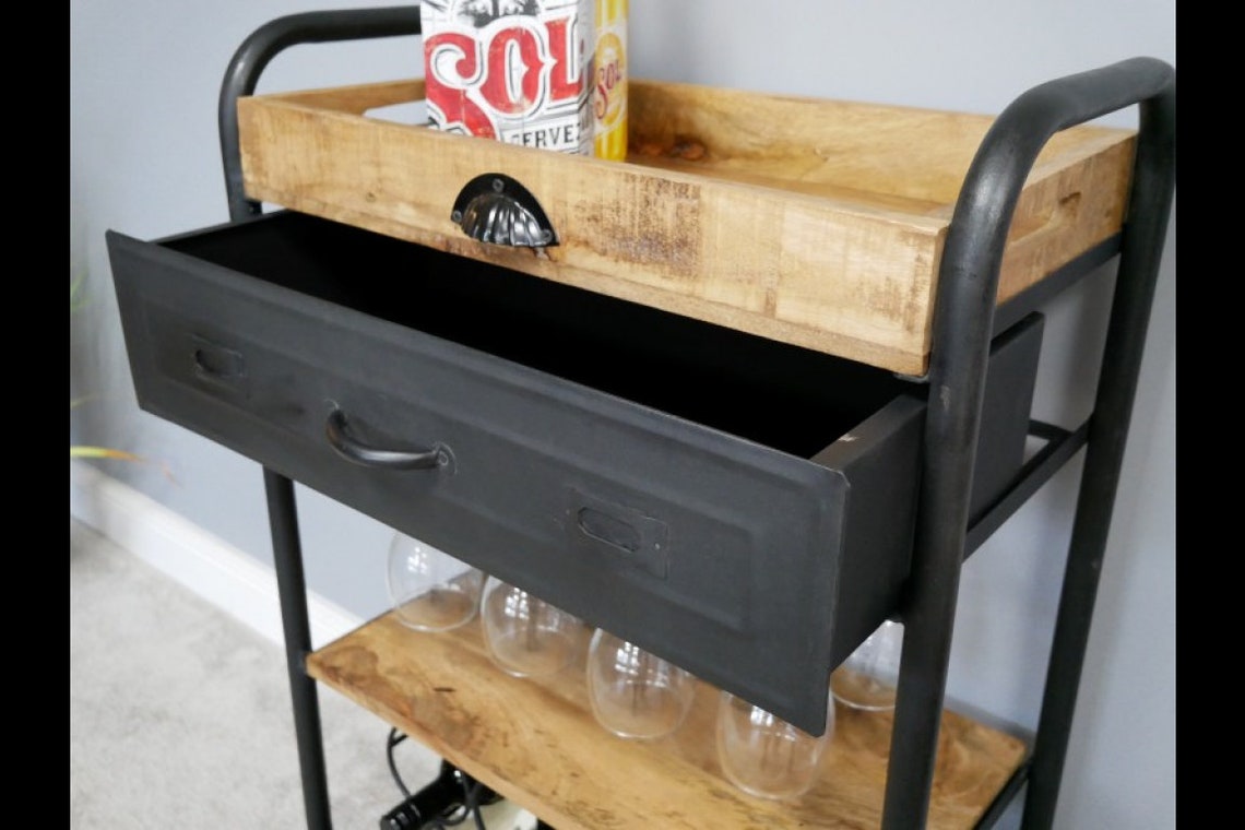Retro Vintage Industrial Wine Rack Trolley - Etsy UK