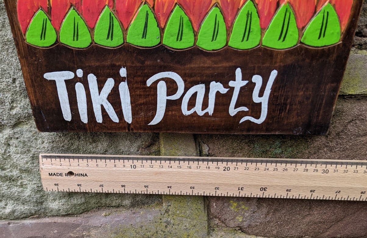 Tiki Bar Sign Welcome to Tiki Party Wooden Hand Painted Man - Etsy UK