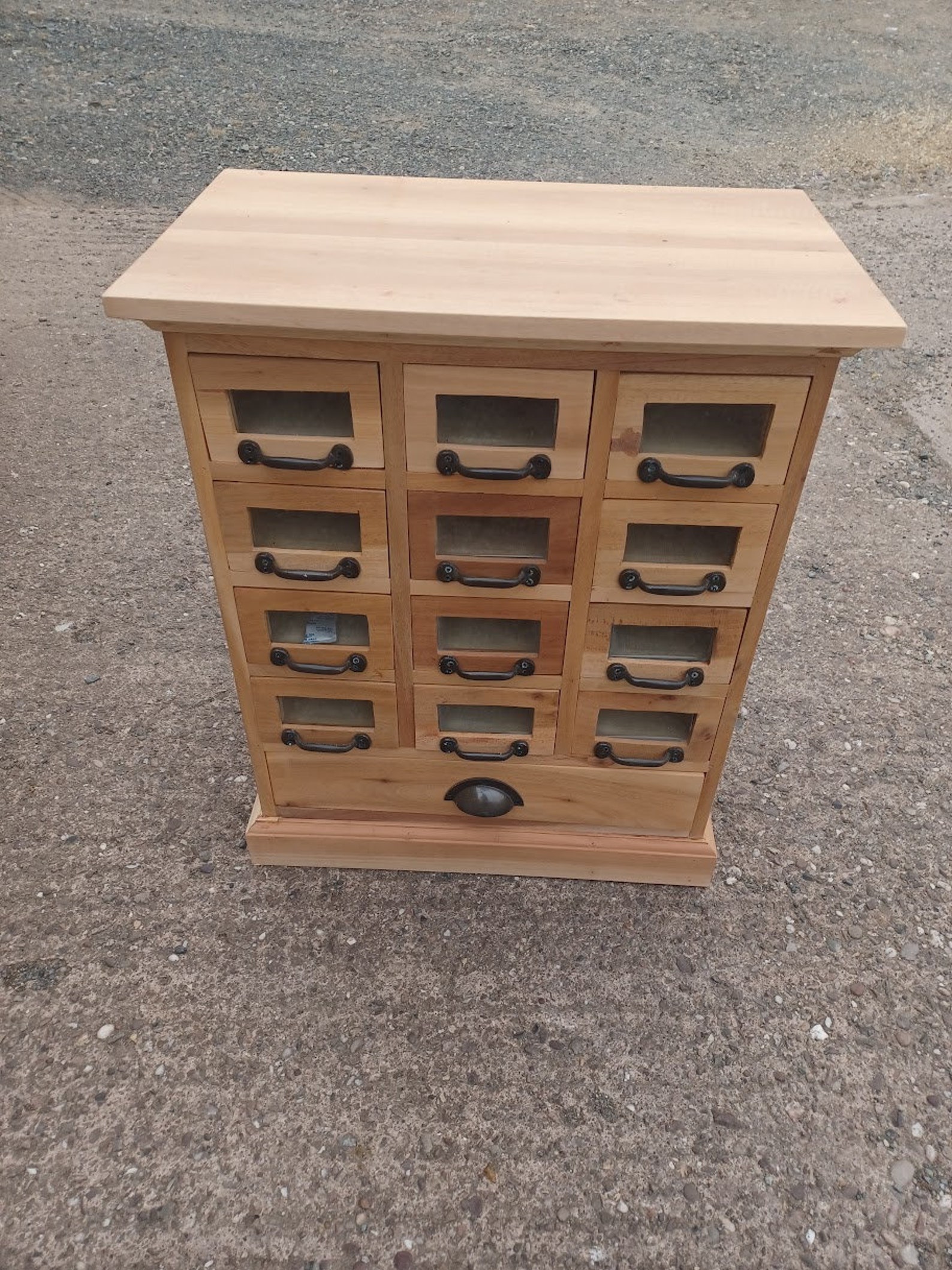 Pigeon Hole 13 Drawer Chest Unfinished Glass Insert Drawers - Etsy