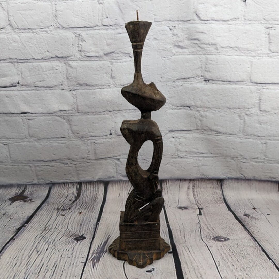 Tribal Candlestick Asmat Woman Primitive Wooden Figure 40cm High - Etsy
