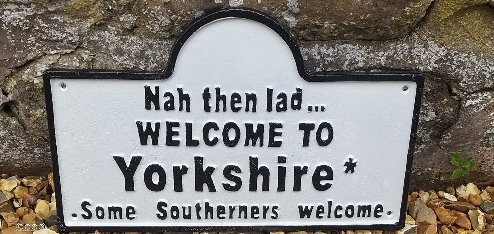 Cast iron welcome to Yorkshire sign | Etsy