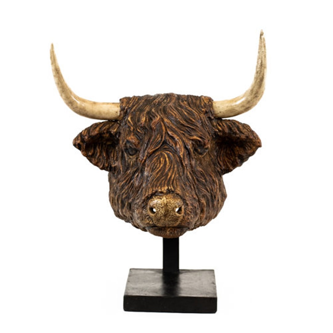 Highland Cow Bust Figurine Stunning Detail - Etsy UK