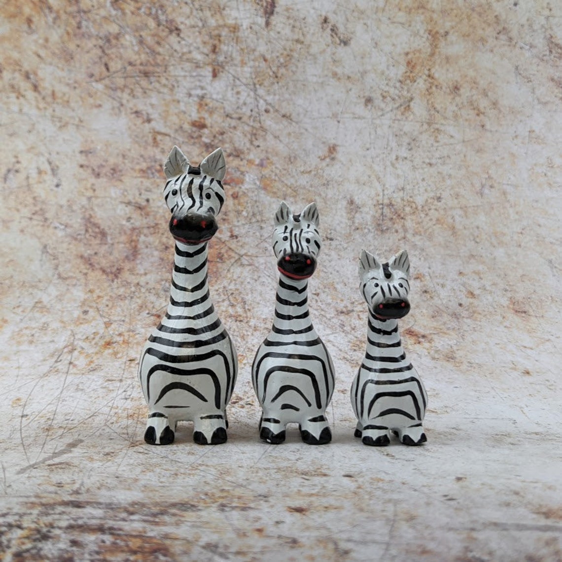 Wooden Zebra Ornament Set of 3 | Etsy UK