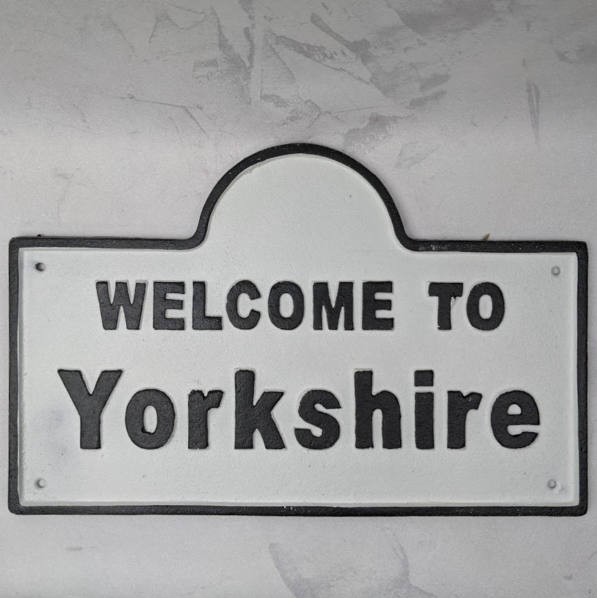 Welcome to Yorkshire Cast Iron Wall Mounted Sign - Etsy UK
