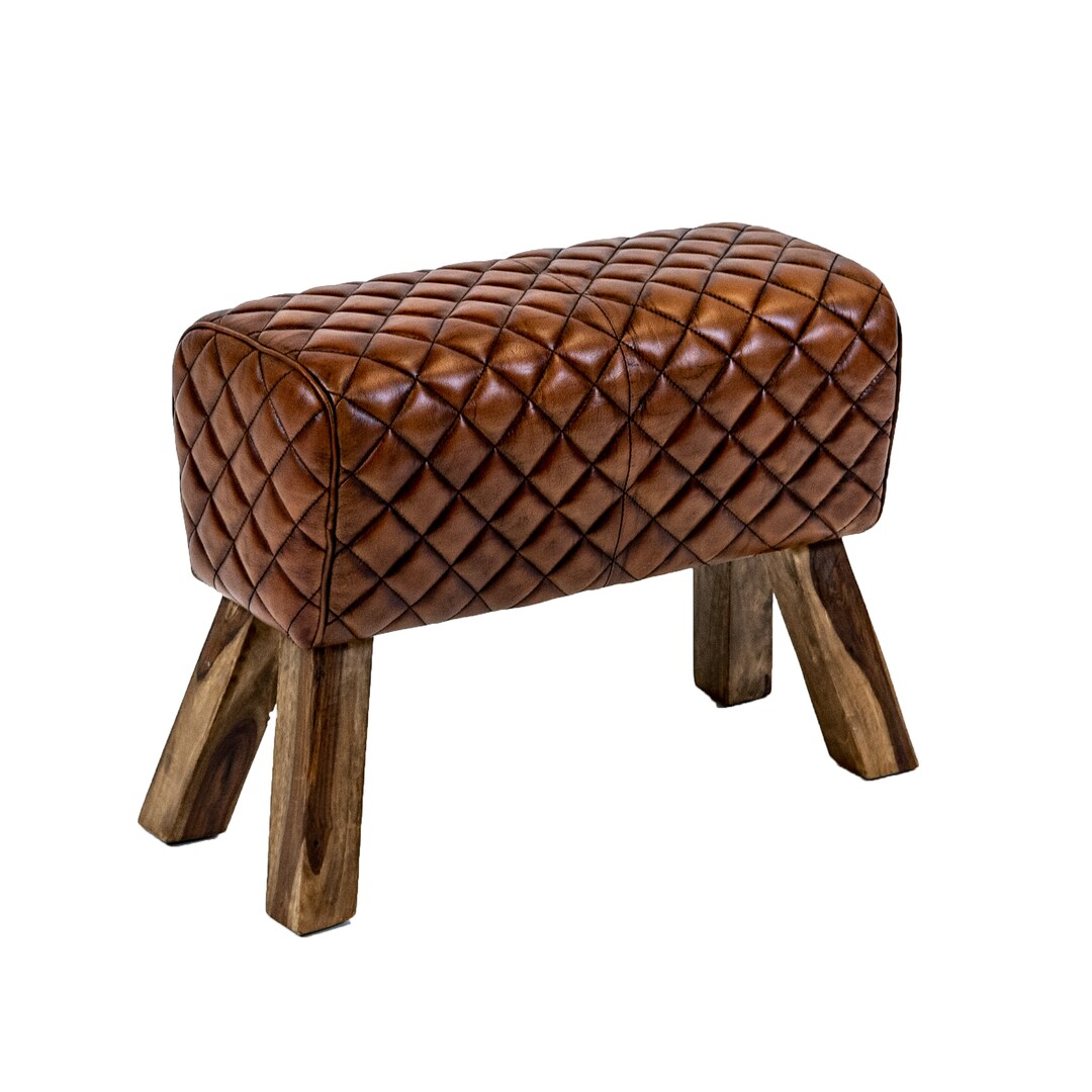 Pommel Leather 72cm Horse Footstool Wooden Legs, Bench Seat - Etsy