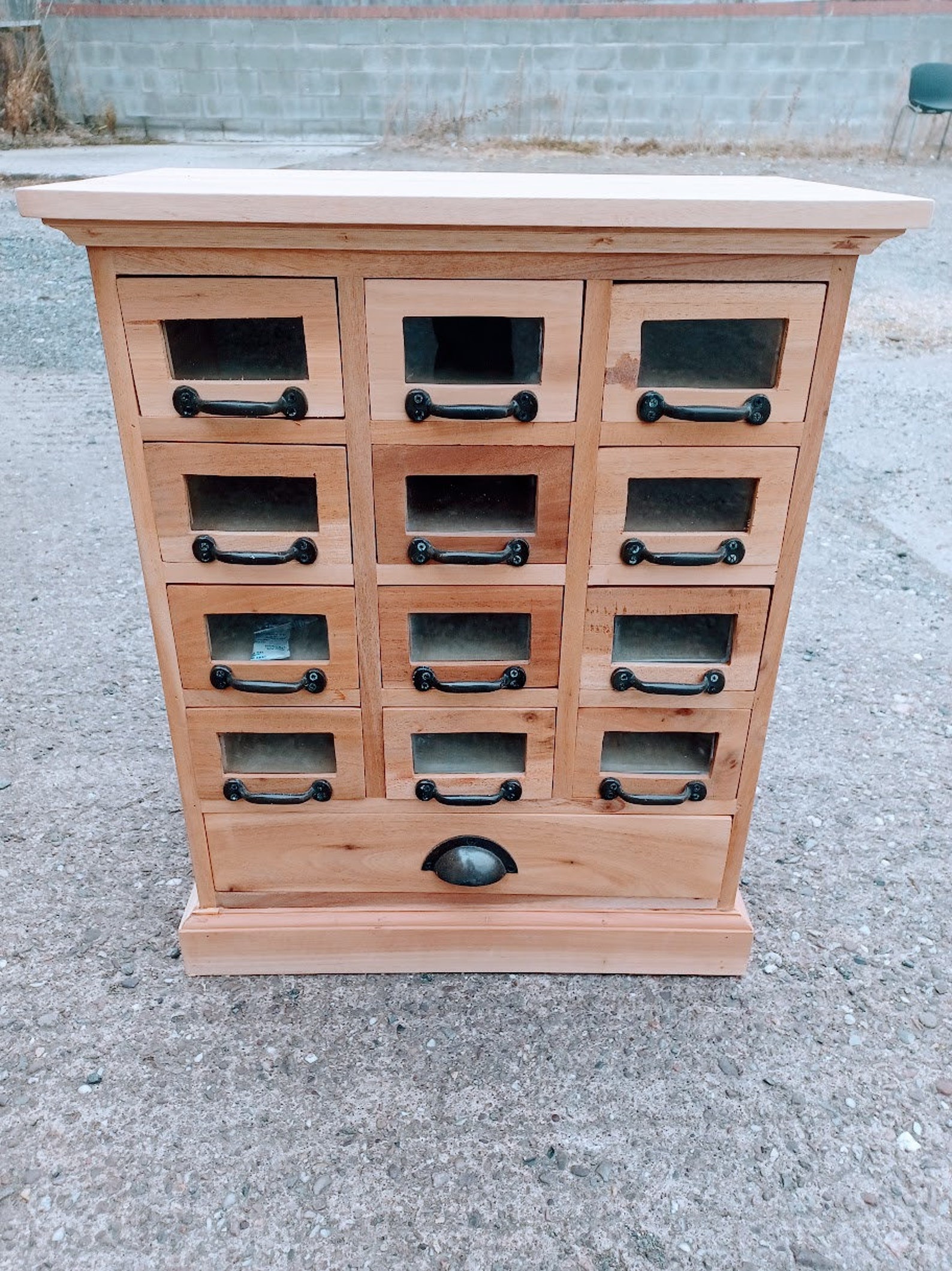 Pigeon Hole 13 Drawer Chest Unfinished Glass Insert Drawers - Etsy