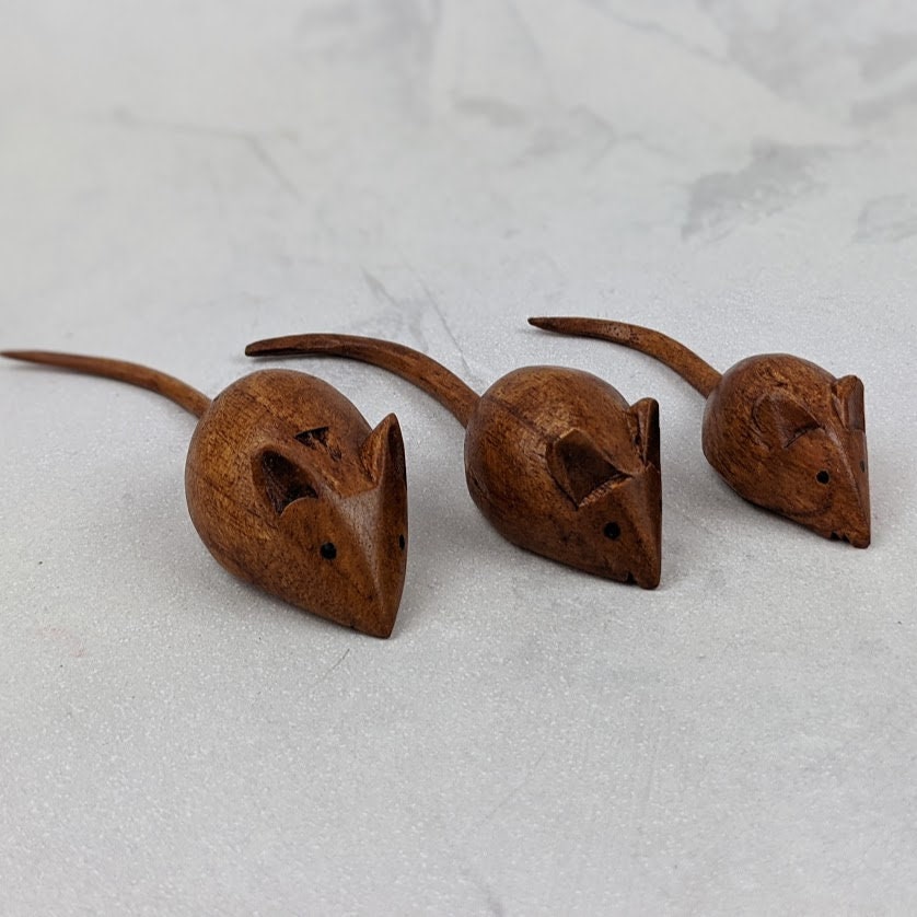 Wooden Mice Set of 3 Perfect for Cheeseboard - Etsy UK