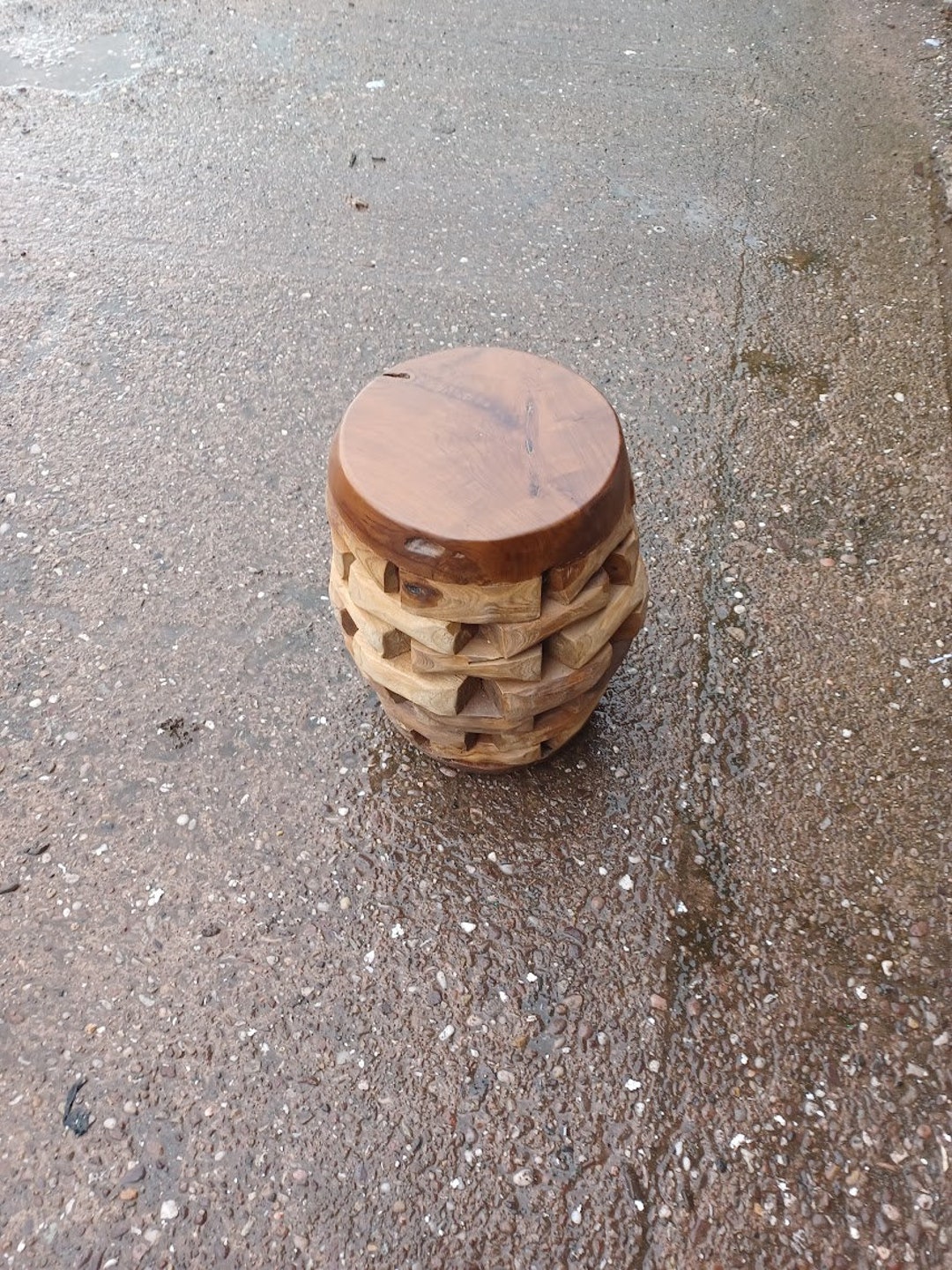 Teak Stool Side Table Jenga Style Rustic - Etsy