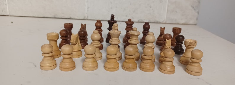 Chess Pieces 3 Inch Hand Carved Wood Chess Set - Etsy UK