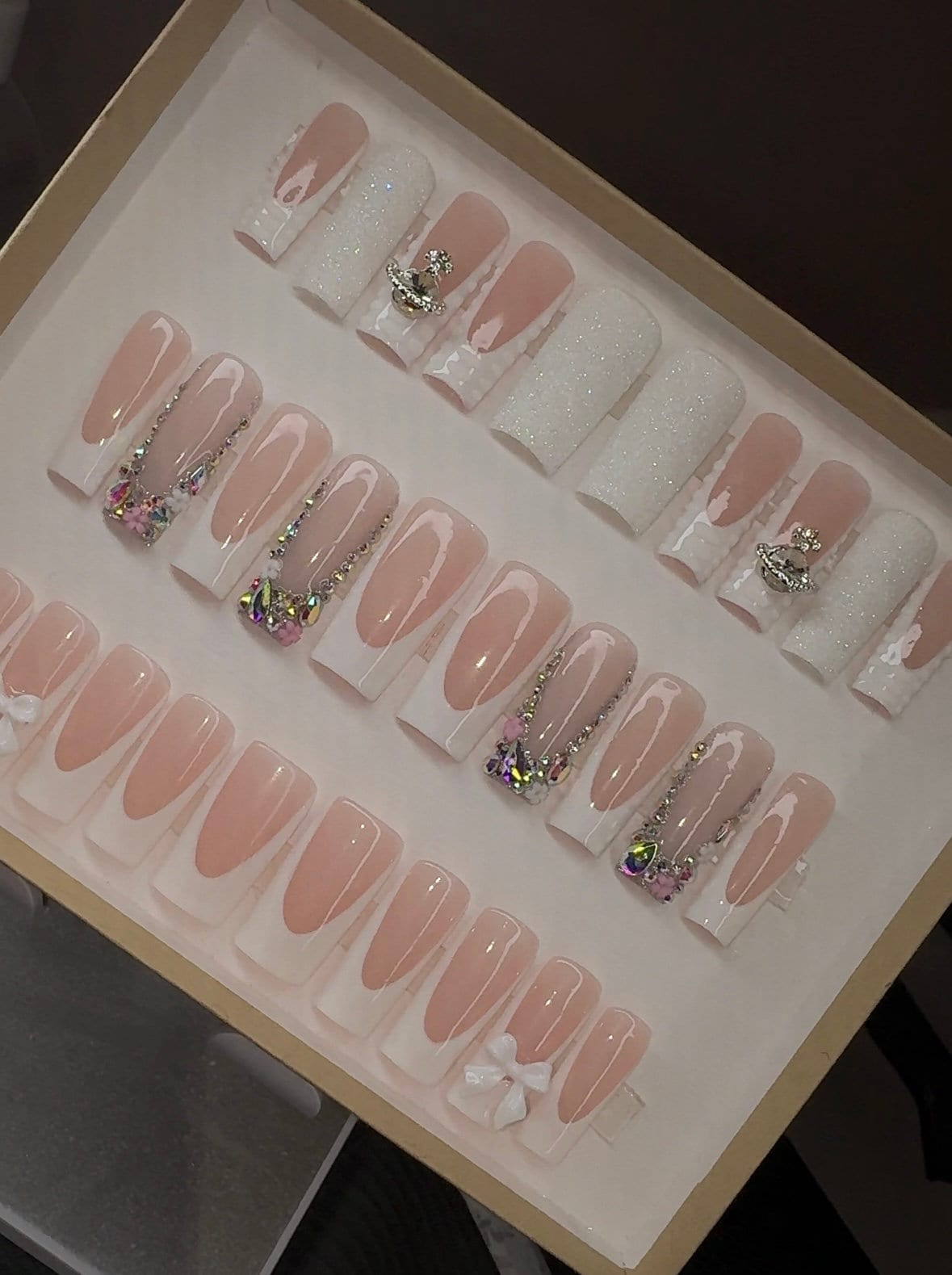 White Press on Nail Box / Birthday Press on Set - Etsy