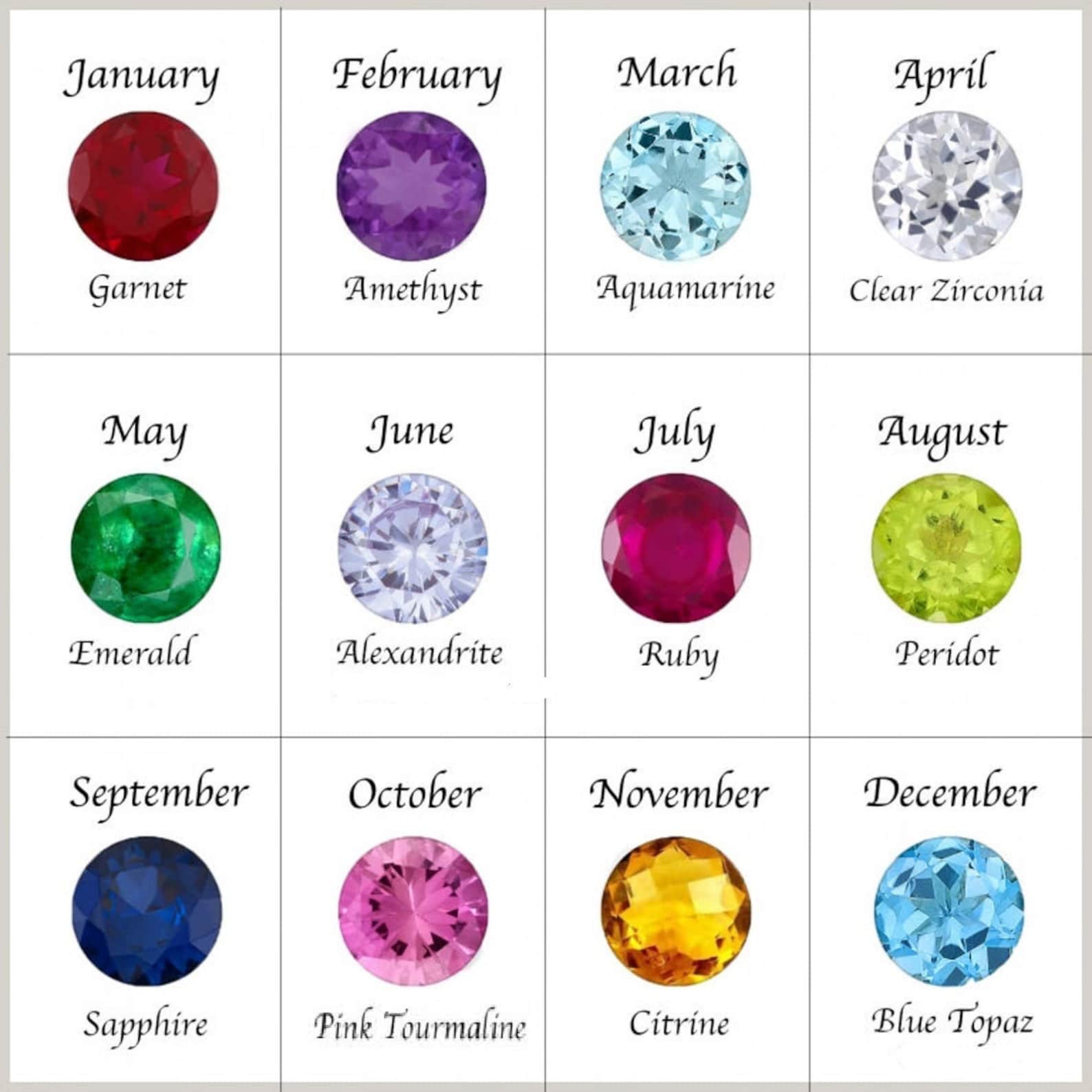 Birthstone Initial Necklace, Initial Letter With Birthstone Necklace ...