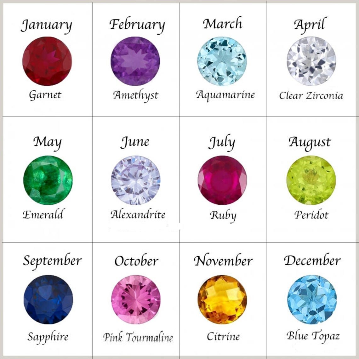 Birthstone Initial Necklace, Initial Letter With Birthstone Necklace ...