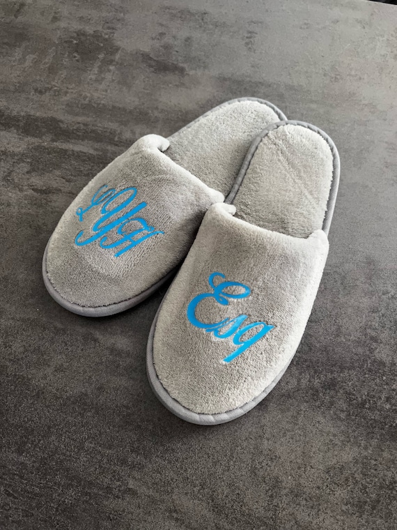 Mens & Women Personalized Closed Toe Soft Slippers/ Retirement - Etsy