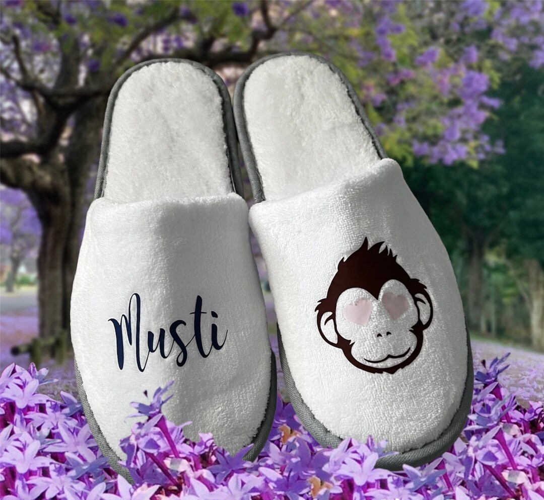 Mens & Women Personalized Closed Toe Soft Slippers/ Retirement Gift ...