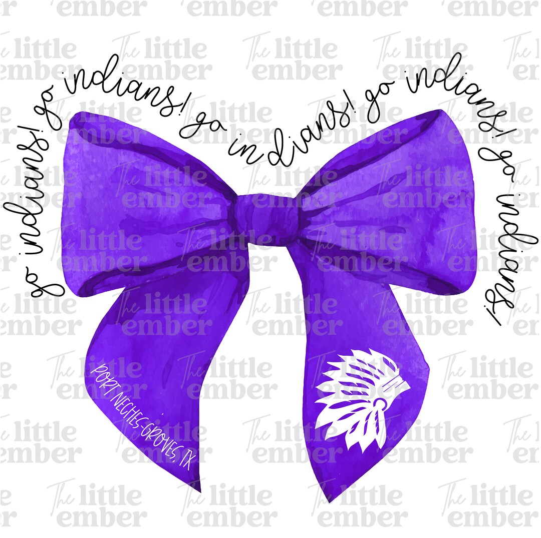 Port Neches-groves Indians Spirit Png, Coquette Spirit Bow Png - Etsy