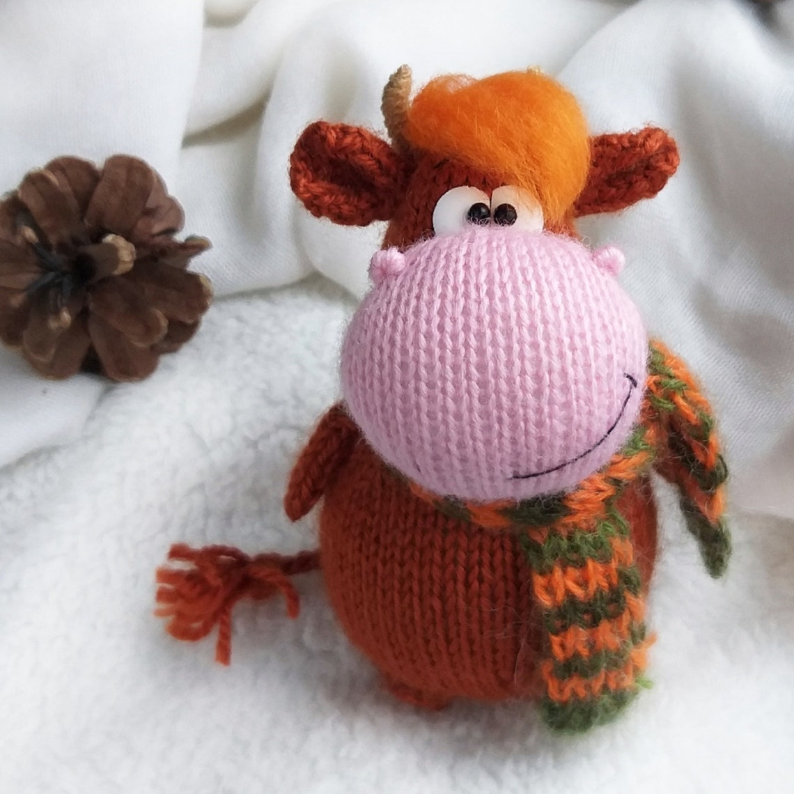 Knitted Toy PATTERNS Knit Cow Pattern Amigurumi Bull | Etsy