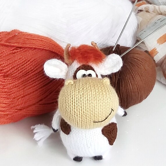 Knitted Toy PATTERNS Knit Cow Pattern Amigurumi Bull | Etsy