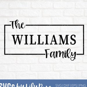Family Name SVG Cut File- Last Name Cut File- Family Name in Box ...