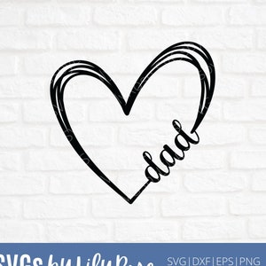 Dad in Heart SVG Cut File- Dad Cut File- Dad Clipart-cricut-silhouette ...