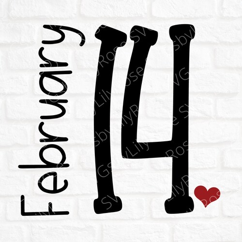 February 14 Cut File Valentine's Day Svg File Valentines - Etsy