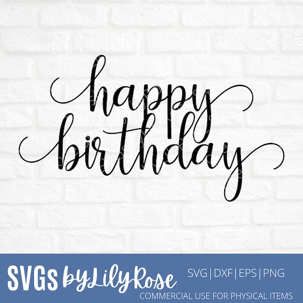 Happy Birthday Svg - Etsy