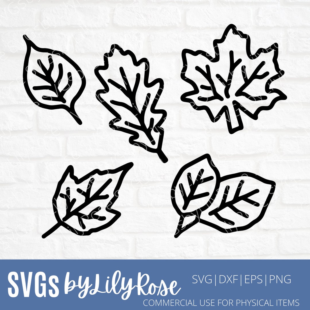 Fall Leaves SVG File for Sihouette- Leaves Cut File- Fall Clipart- Fall ...