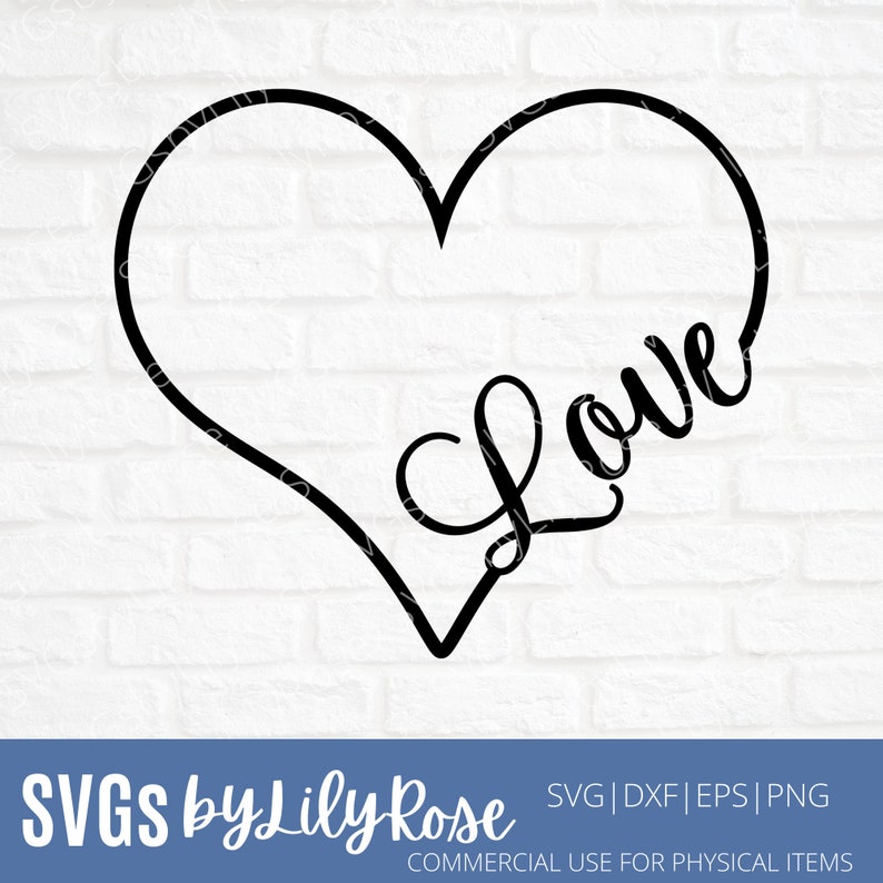 Love SVG Cut File Love in Heart Cut File Valentines Day Svg - Etsy