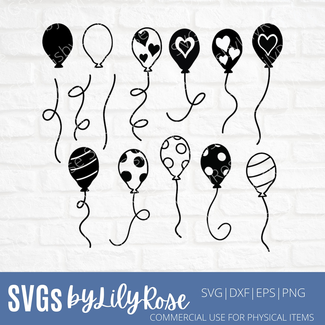 Balloon SVG File- Balloons Cut File- Balloon Clipart- Cricut ...