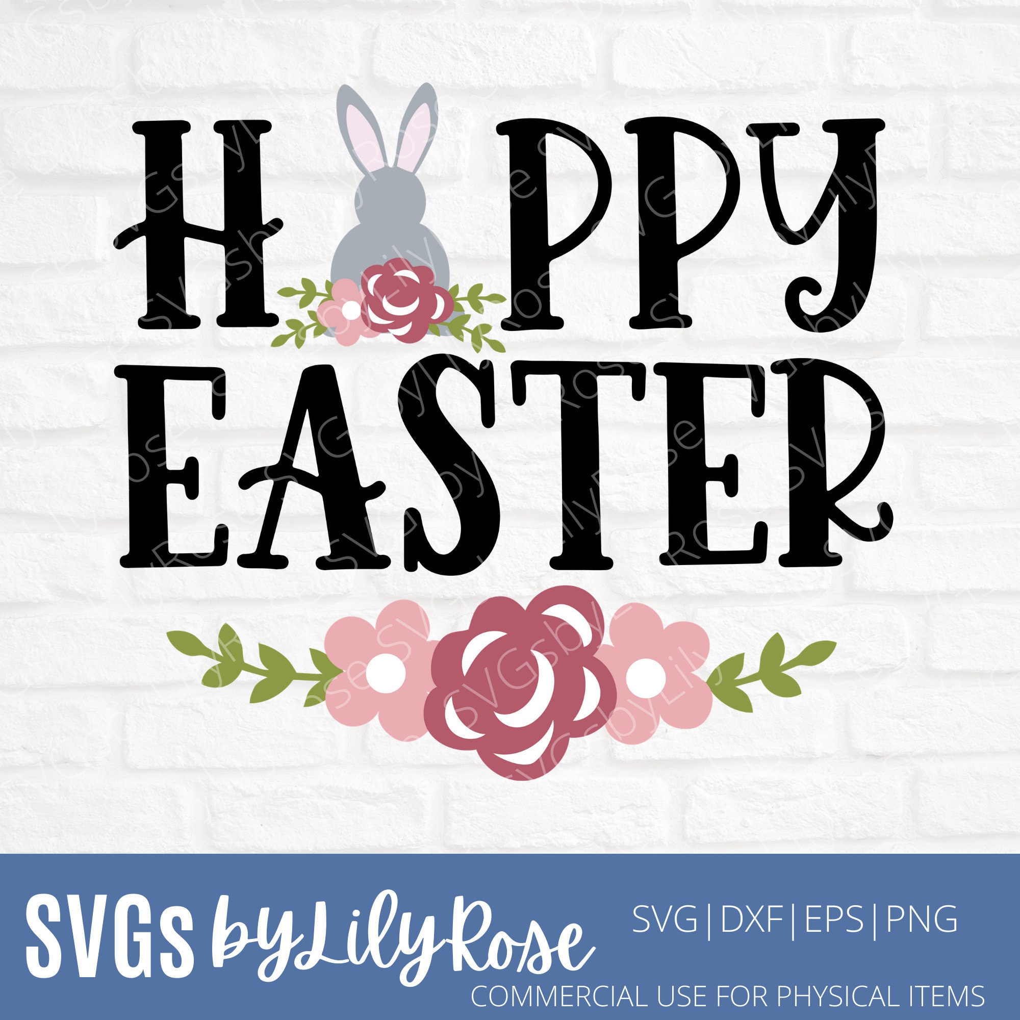 Happy Easter SVG File- Hoppy Easter With Bunny Cut File- Easter Svg ...
