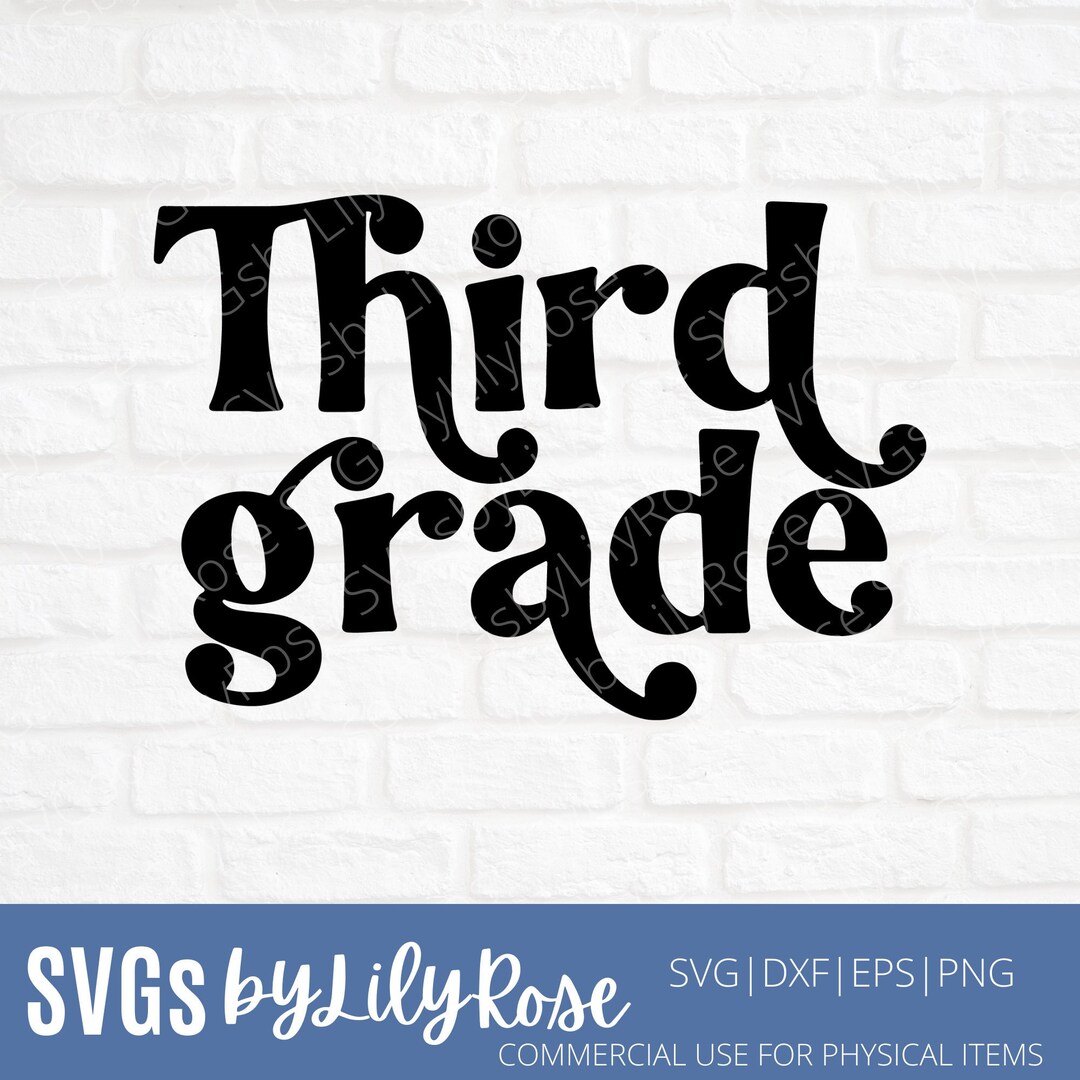 Third Grade Svg File- Retro Third Grade Cut File- Classroom Svg - Grade ...